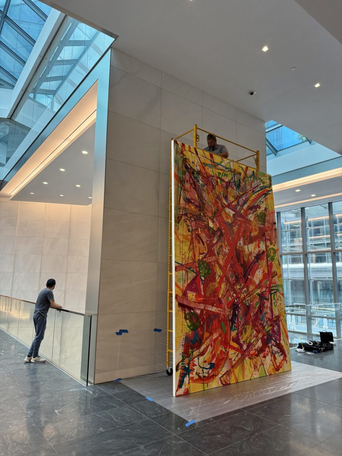 The Installation of a super large original painting at The Capitol ...